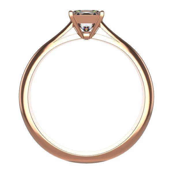 Anillo Solitario Oro Rosa Diamante Princesa - Ref. 4787